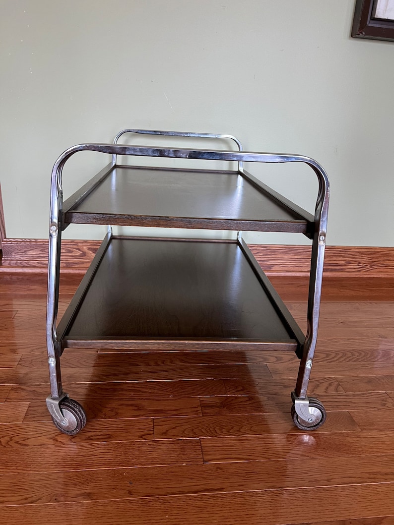 MCM Bar Cart/ Vintage Trolley Bar Cart on Wheels /old School Rolling ...