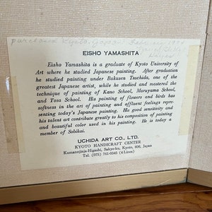 1970s EISHO YAMASHITA Japanese Artist Hand Painted Silk Screen Blooming ...