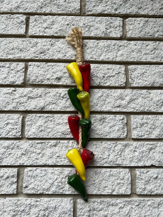Vintage Ceramic Pepper Ristra Wall Hanging Decor - Etsy