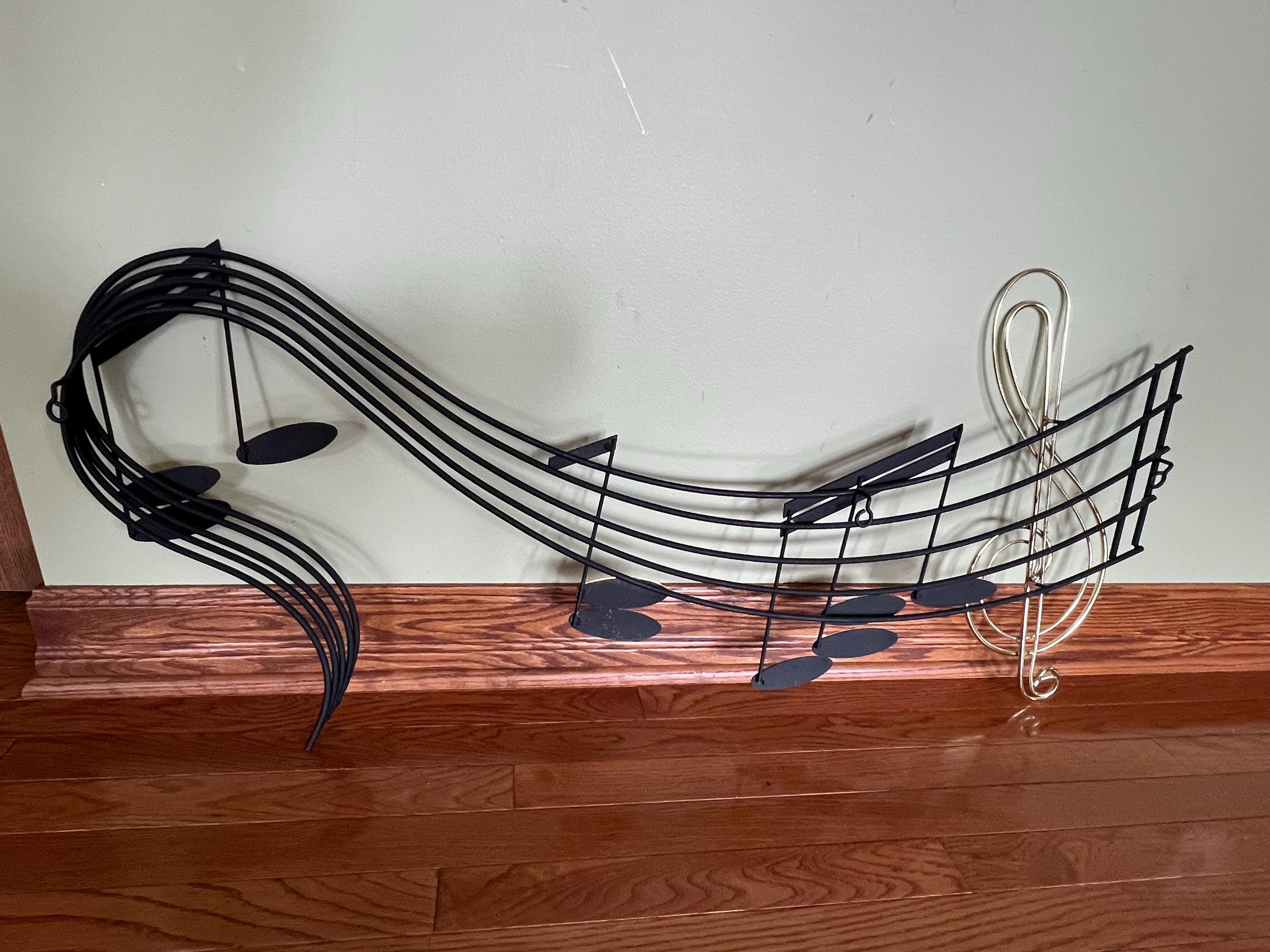 Vintage Signed 1999 Curtis Jere Music Notes Metal Wall Sculpture ...