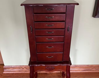 Lady of the Sea Jewelry Armoire Coastal Jewelry Chest Ocean Themed Armoire Mermaid Standing Jewelry Chest Etsy