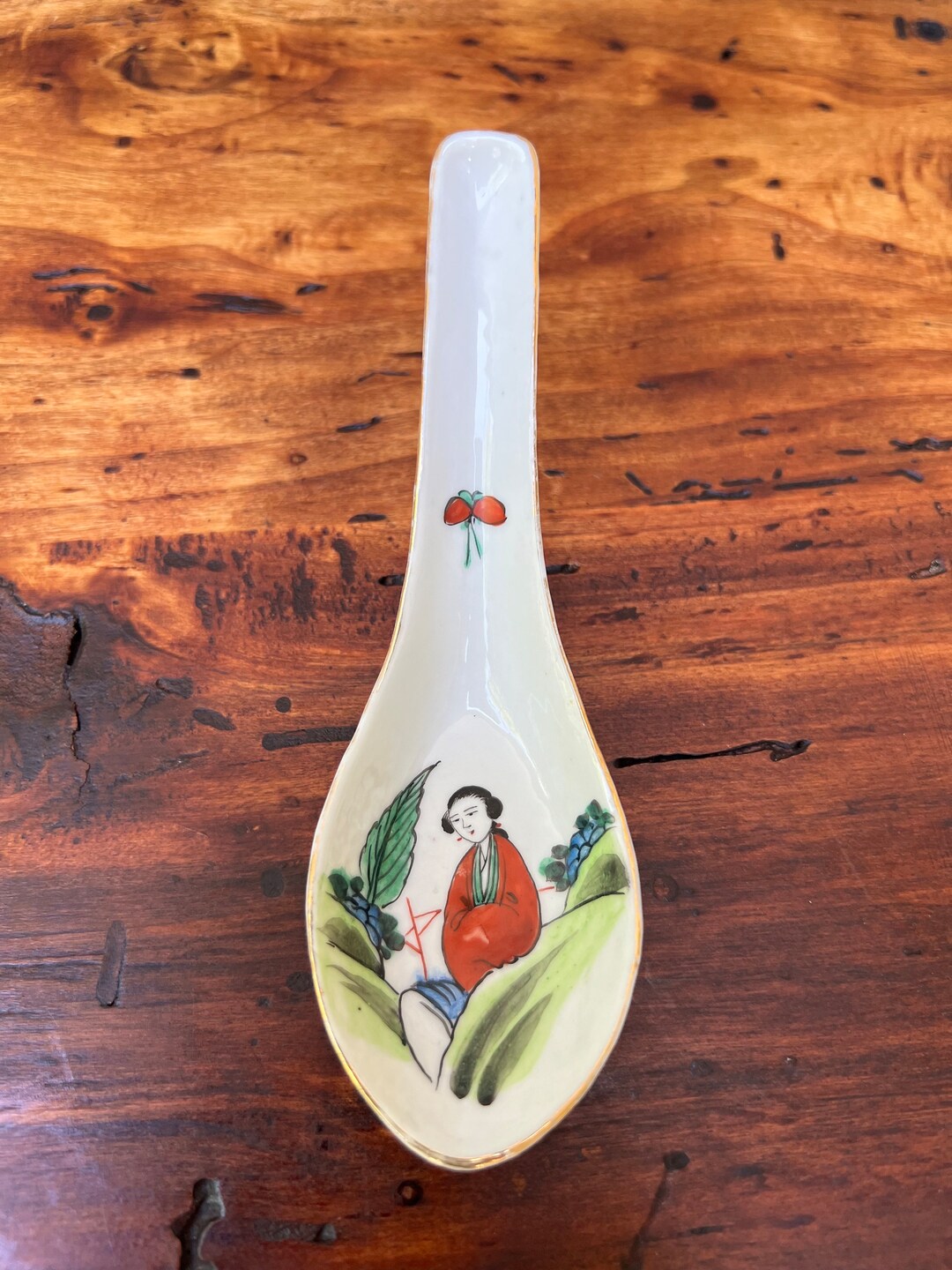 Antique Chinese Export Porcelain Soup Spoon Qing Dynasty/ Hand Painted ...