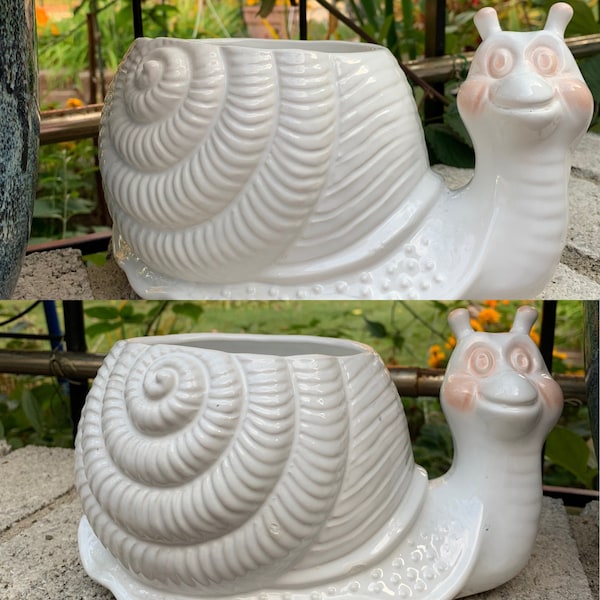 Vintage Snail Planter - Etsy