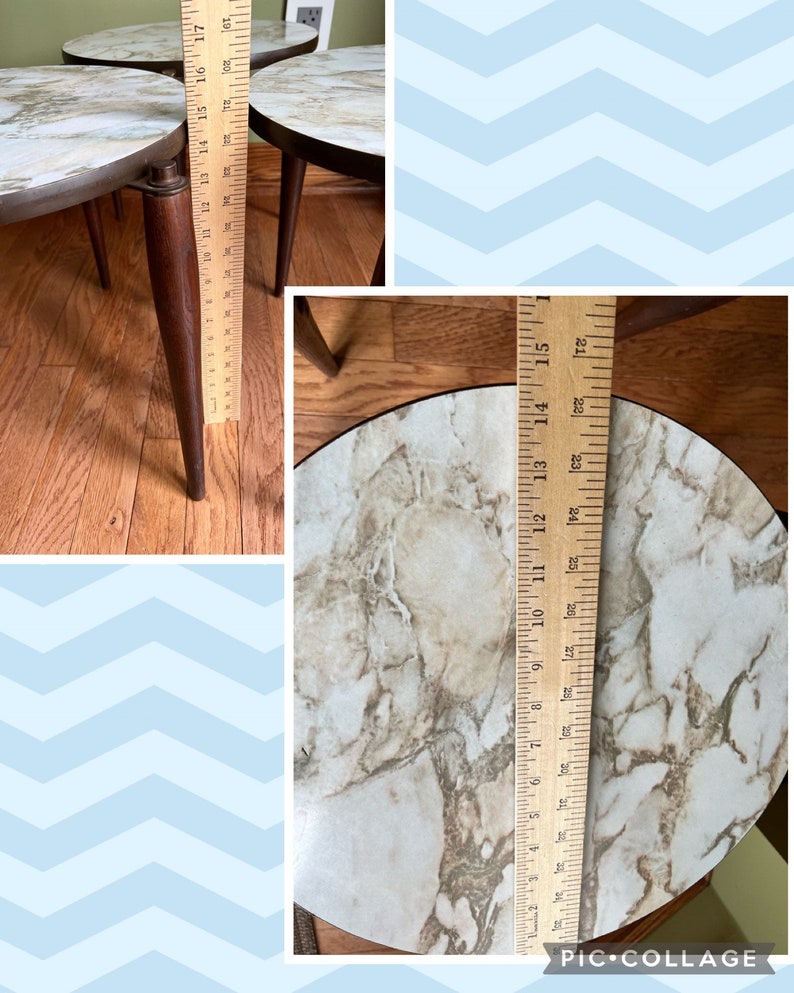 Set of 3 MCM Stackable Round Tables/atomic Time Small Round - Etsy