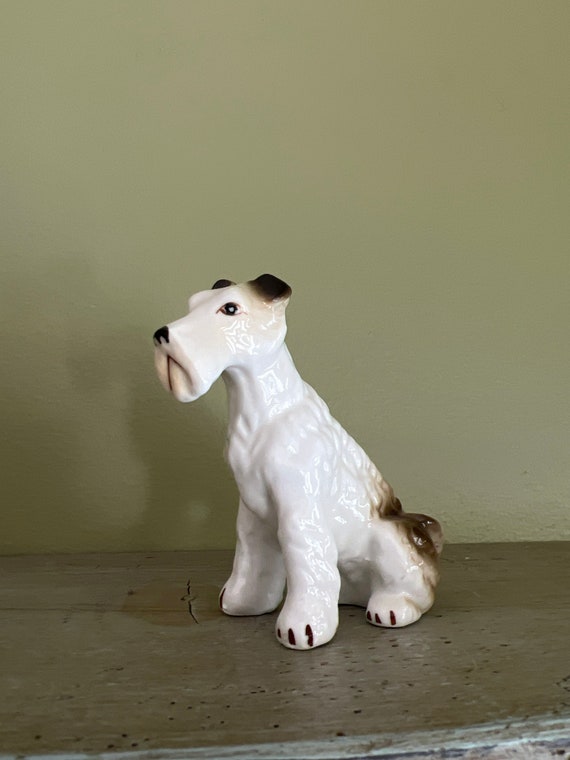 Vintage Airedale Terrier Glazed Porcelain Figurine/ Ceramic - Etsy