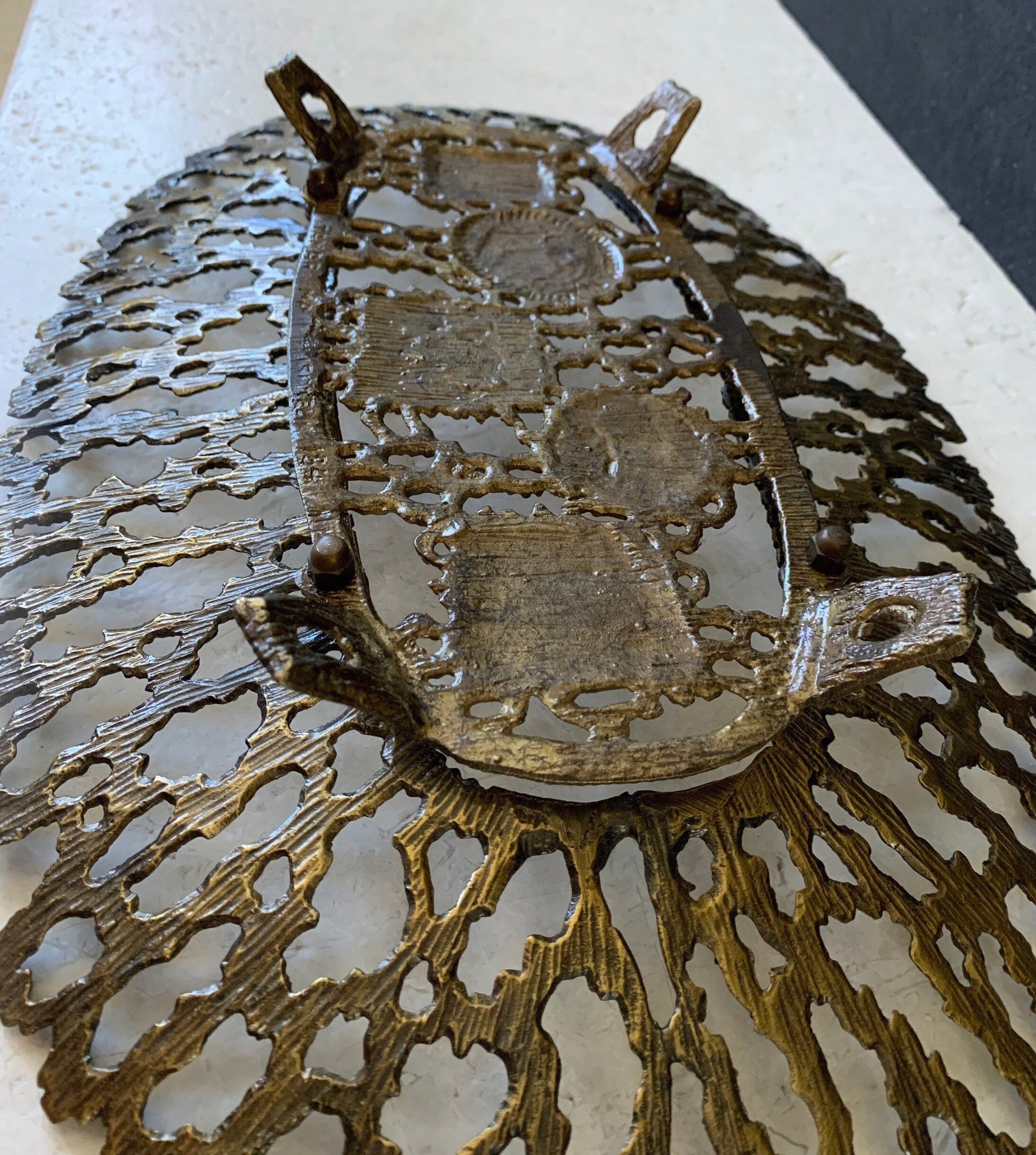 Vintage Tamar Israeli Brutalist Brass Centerpiece/jerusalem Coat of ...