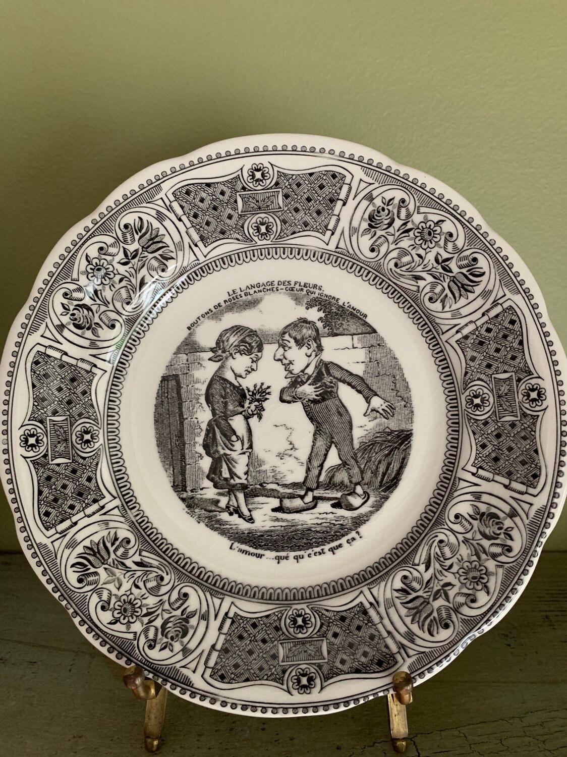 Vintage French Talking Plates/ Gien France Porcelain Talking - Etsy