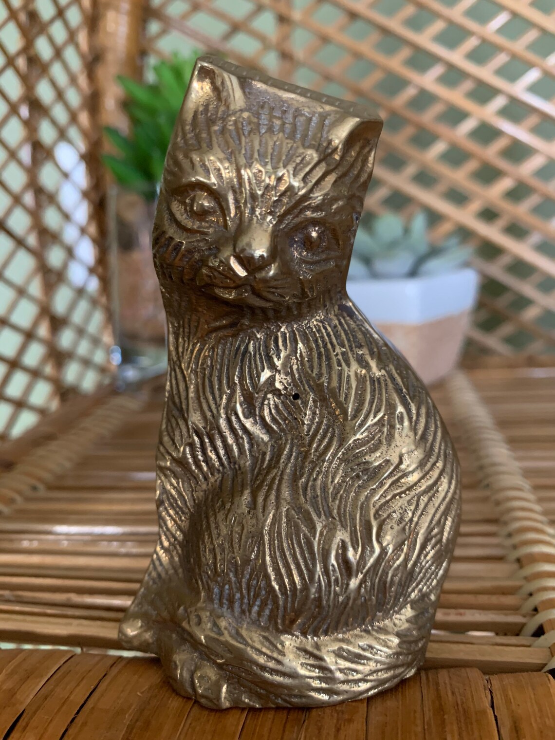 Vintage Brass Cat Figurine/ Mid Century Cat Figurine - Etsy Sweden