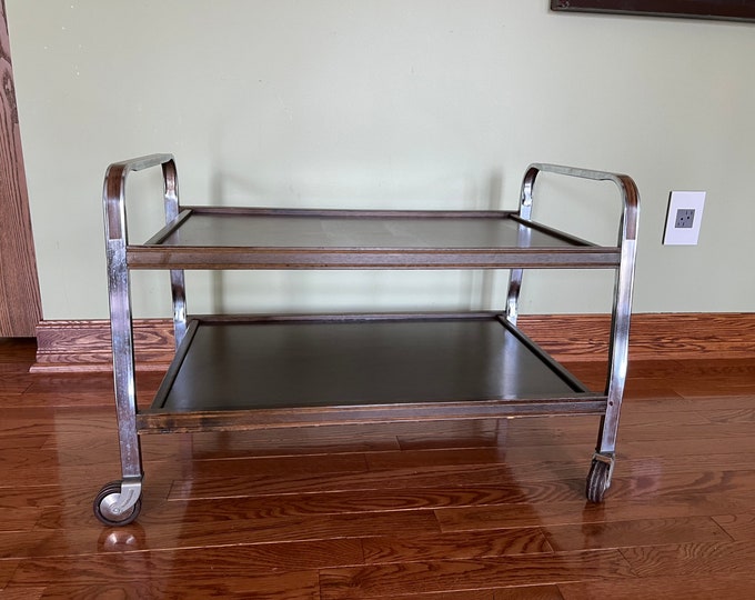 MCM Bar Cart/ Vintage Trolley Bar Cart/old School Rolling Cart/modern ...