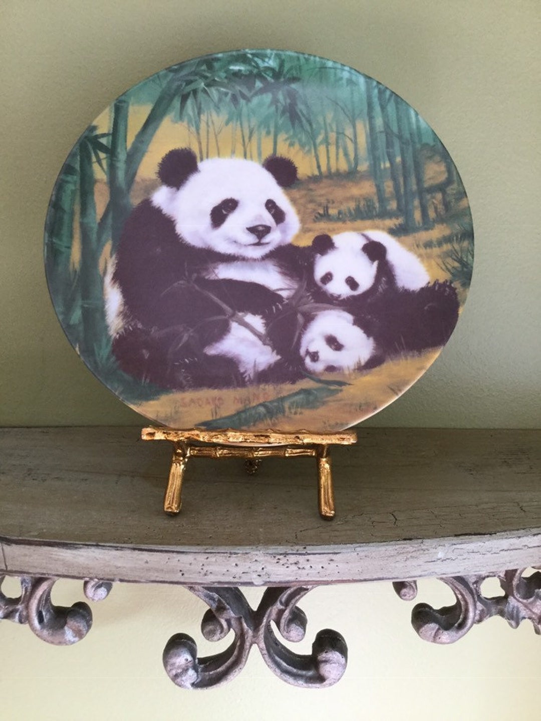 Vintage Sadako Mano Asian Panda Collectible Ceramic Plate Hackett ...