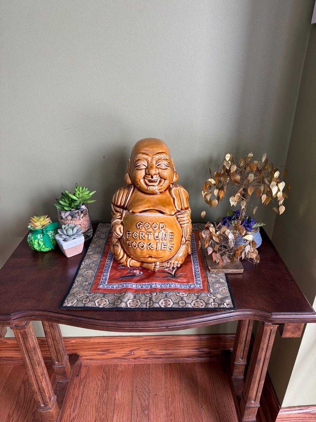 Mid Century Laughing Buddha Cookie Jar “good Fortune Cookies ...