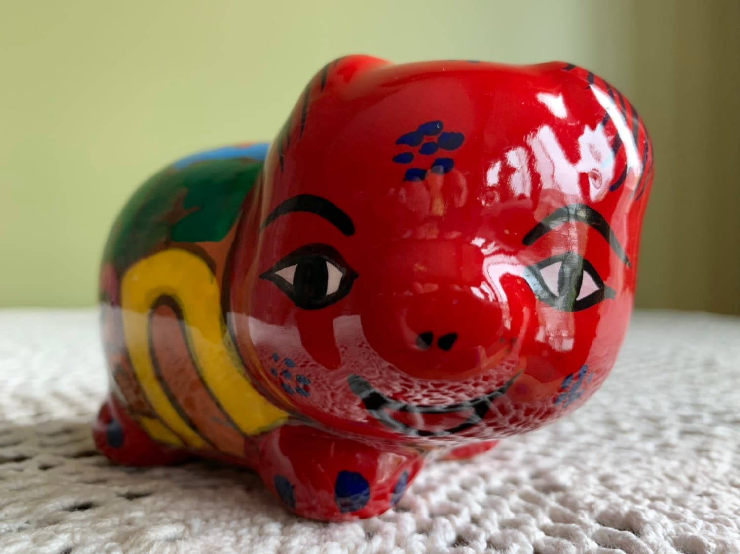 Mexican Folk Art Piggy Bank/ Mexican Talavera Piggy Bank | Etsy