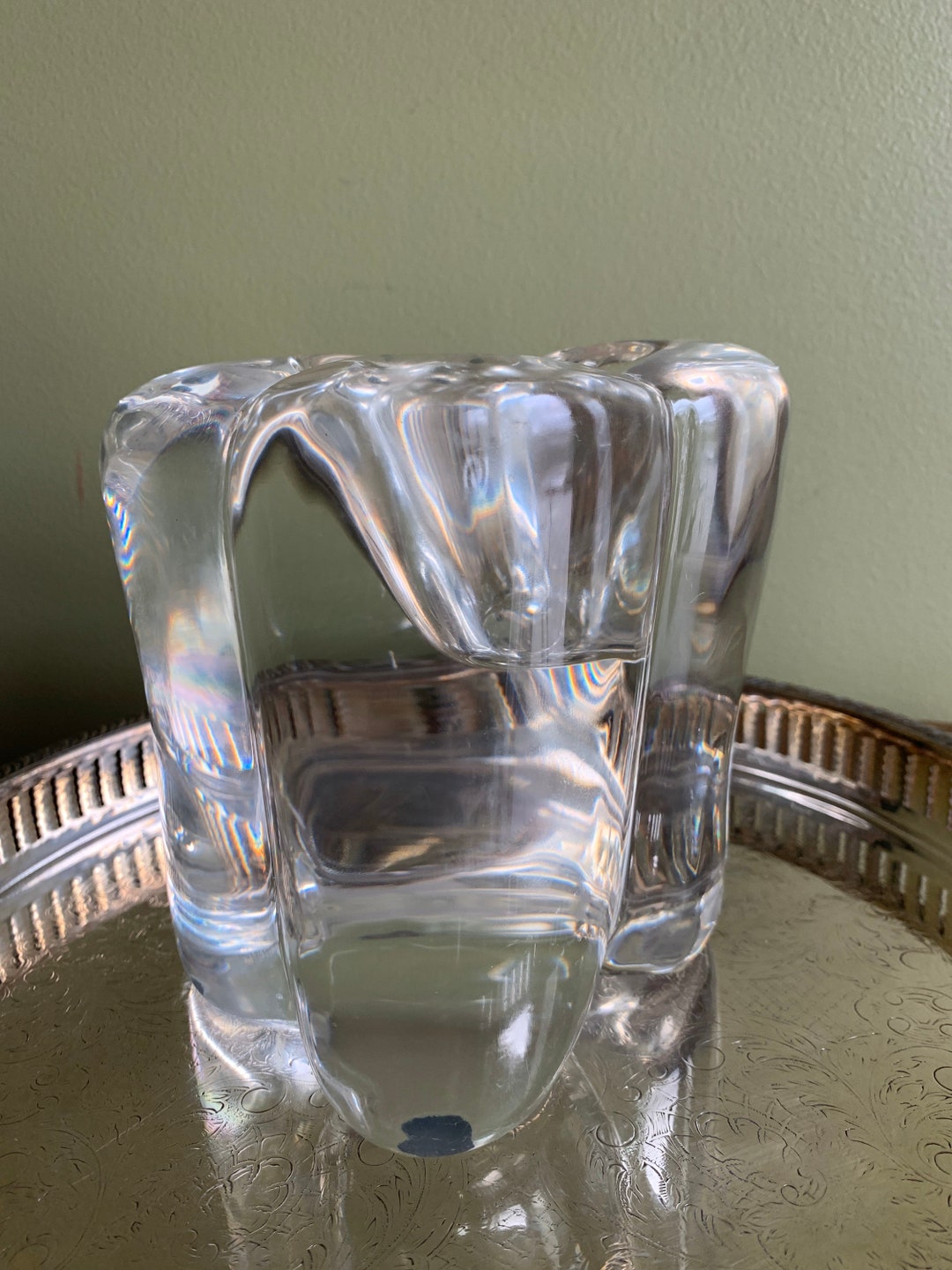 MCM Lucite Monolith Block Candle Holder/ Lucite Centerpiece - Etsy