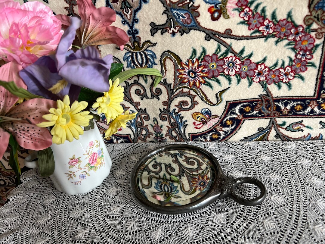 Antique Quadruple Silver Plated Repousse Art Nouveau Hand Beveled ...