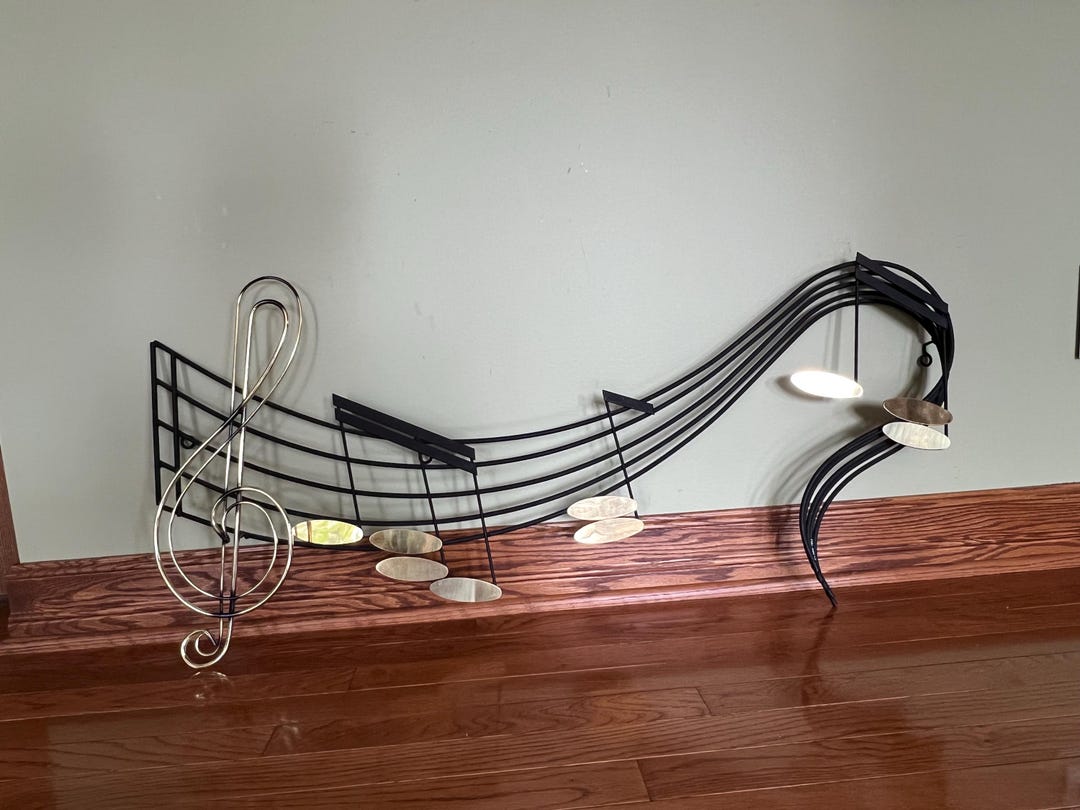 Vintage Signed 1999 Curtis Jere Music Notes Metal Wall Sculpture ...