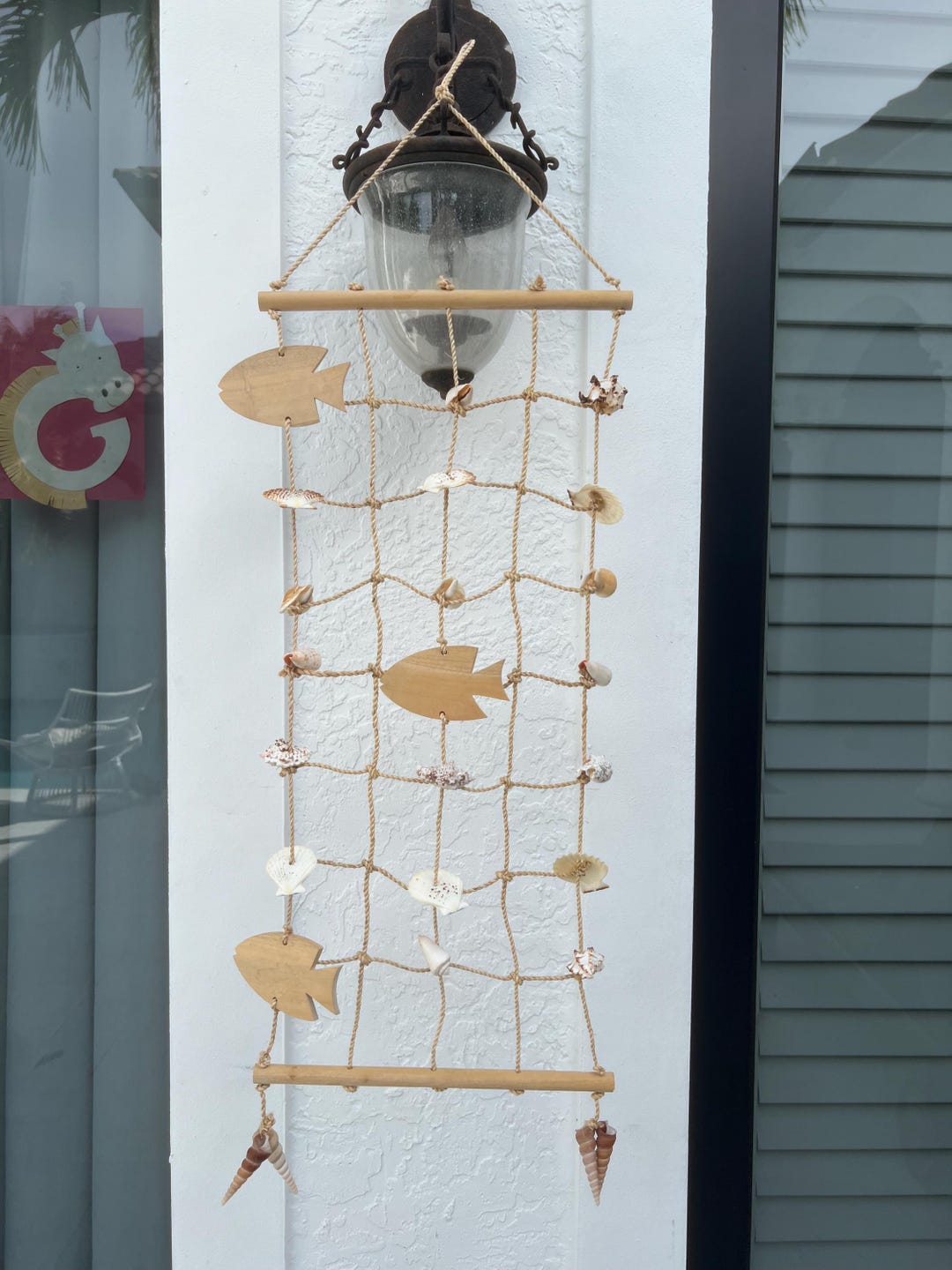 Vintage Shells Wall Hanging/beach House Decor Net Wall Hanging With ...