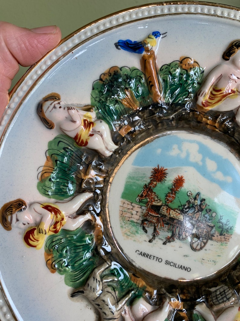 Vintage Capodimonte Italy Decorative Wall Plate/ N Capodimonte - Etsy