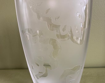 Vintage Sasaki Sengai Japanese Lead Crystal Vase Etched Vase - Etsy