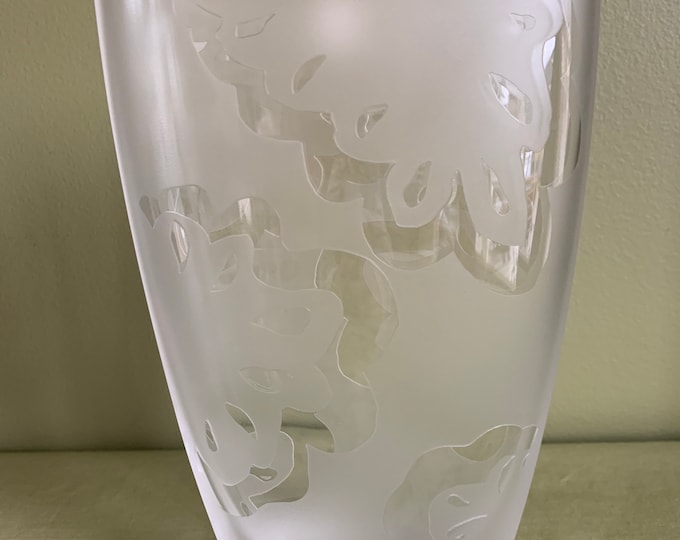 Vintage Sasaki Sengai Japanese Lead Crystal Vase Etched Vase - Etsy