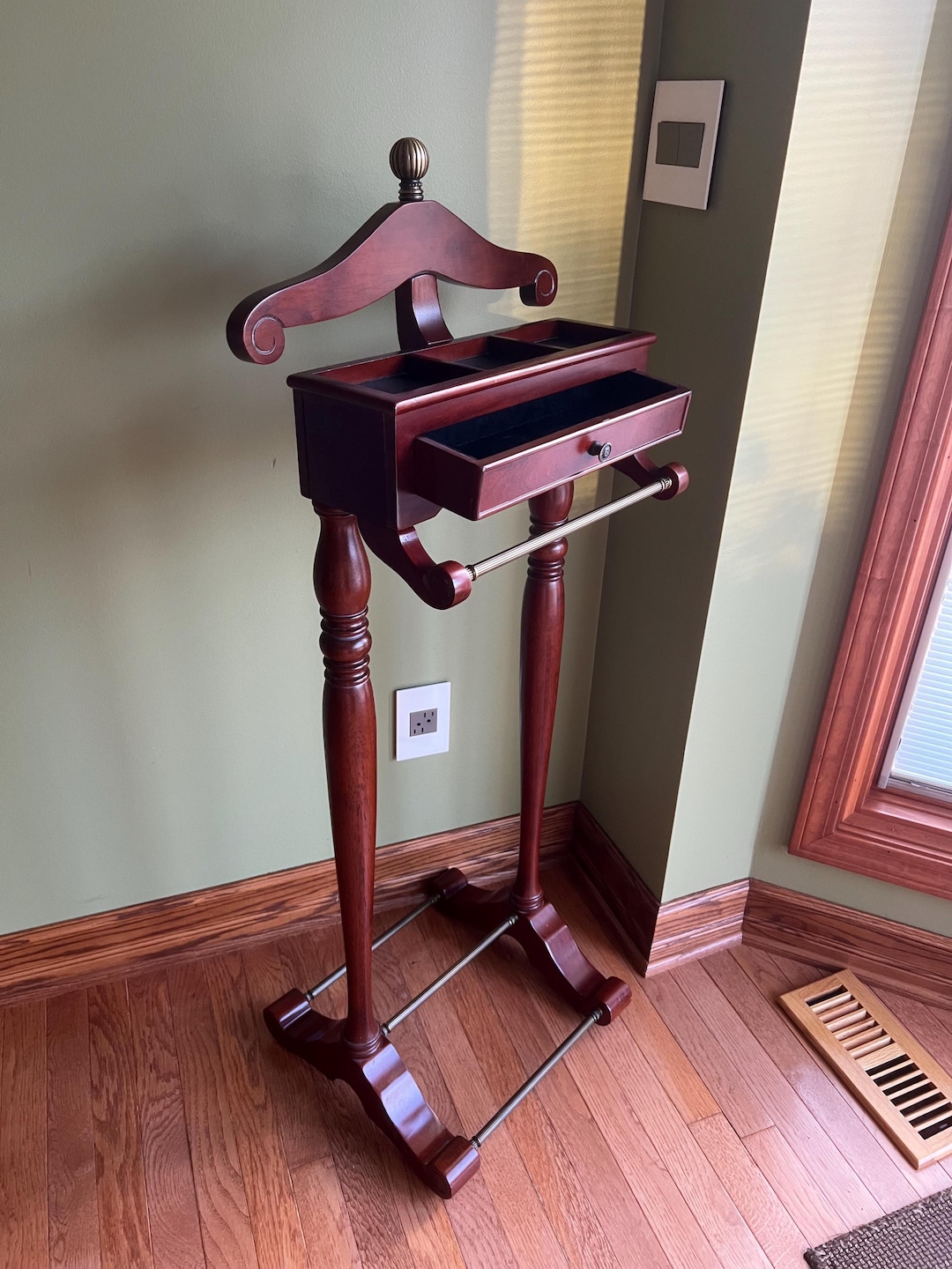 Vintage Bombay Co. Valet Stand/cherry Finish Wooden Valet Stand With ...
