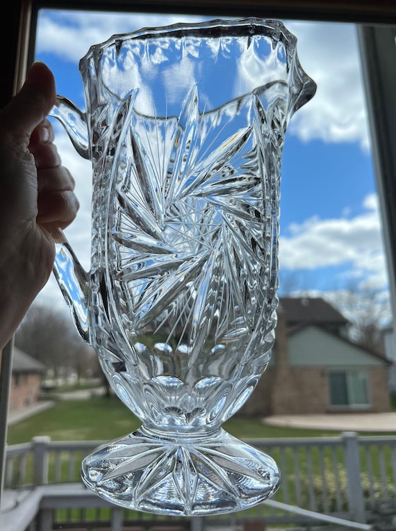 Vintage Crystal Pinwheel Footed Pitcher/ Classic Crystal Vase/ - Etsy