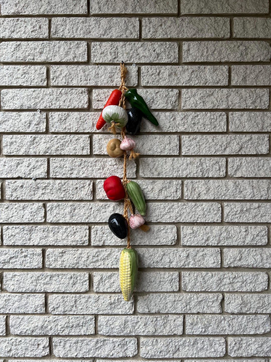 Vintage Ceramic Vegetable Ristra Wall Hanging Decor 32 Long /mexican ...