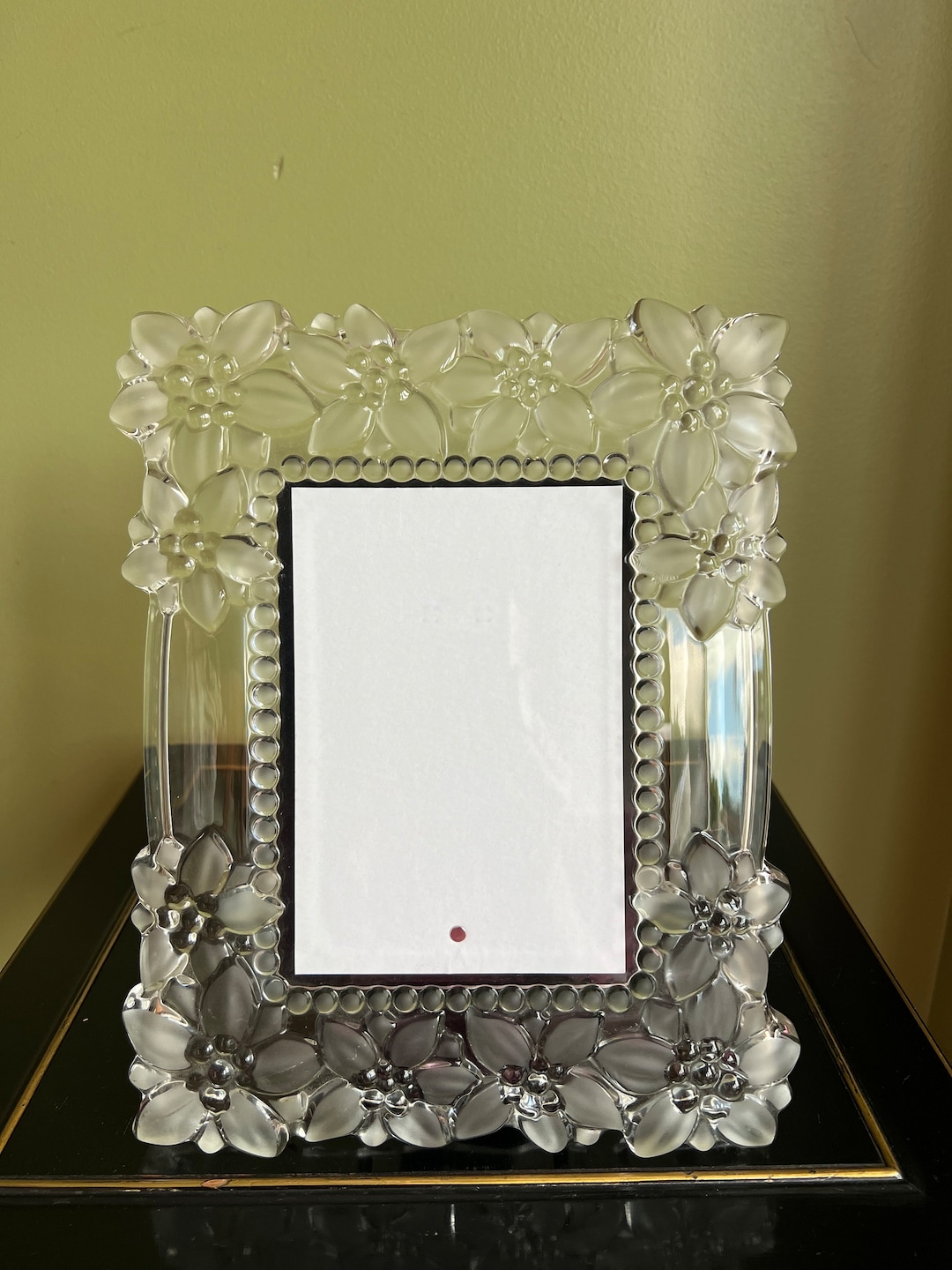 Vintage Large Crystal Picture Frame//mikasa Floral Bouquet Crystal ...