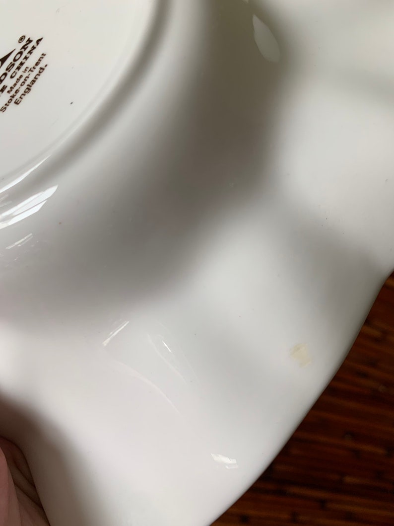 Vintage Dudson England Fine China White Plate/ Wavy Edges - Etsy