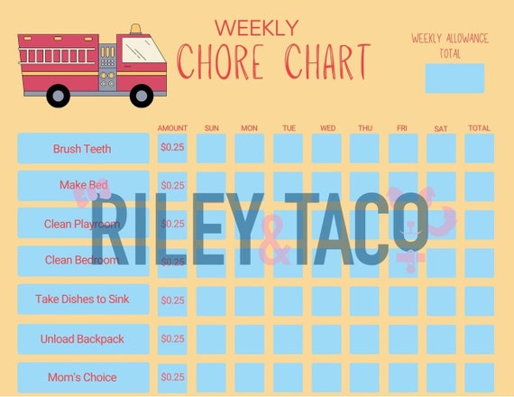 Chore Chart Canva Template - Etsy