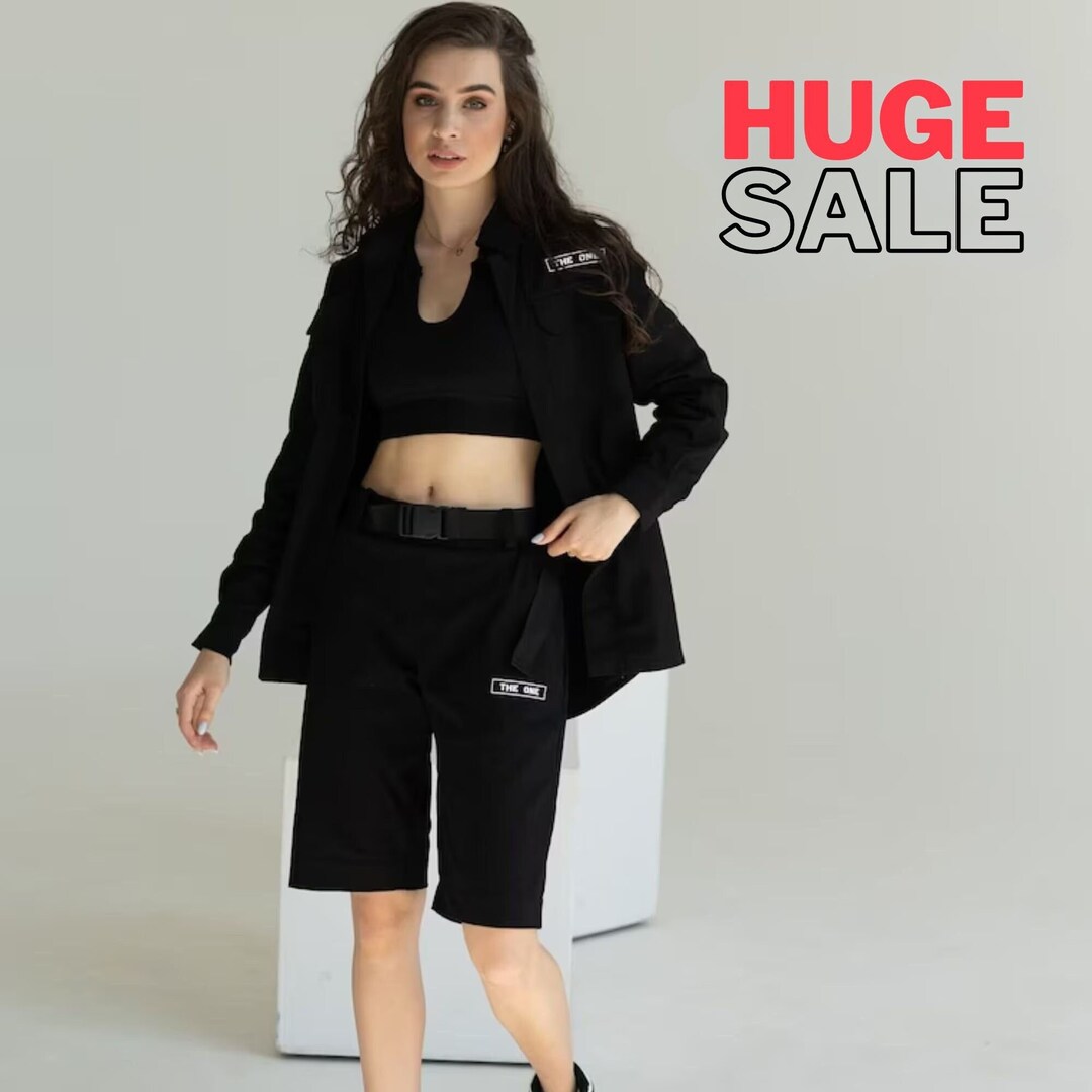 Two Piece Black Set, Designer Black Set, Women 2 Piece Suit, Summer ...