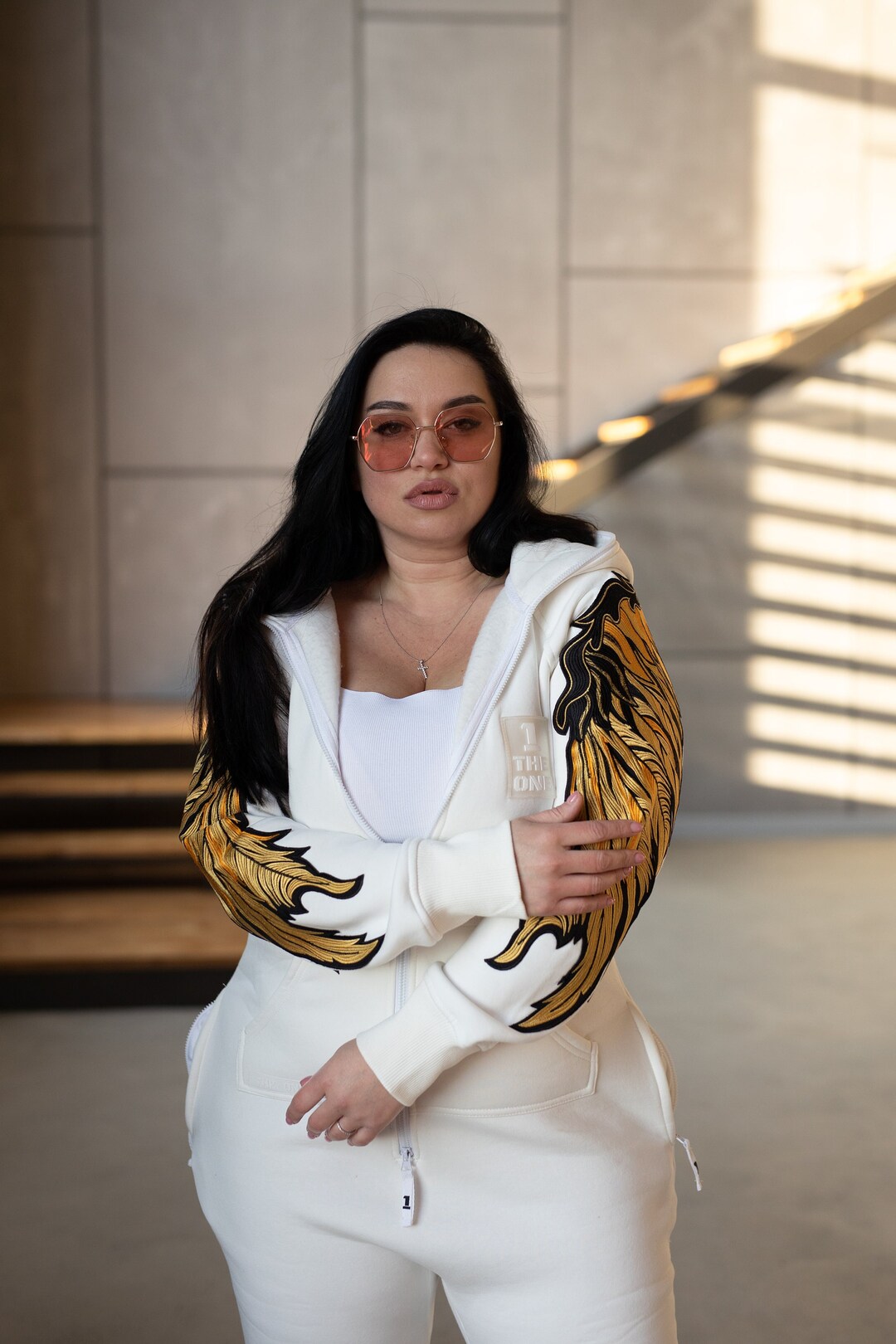Jumpsuit With Angel Wings, Printed Jumpsuits, White Jumpsuit, Oversized ...