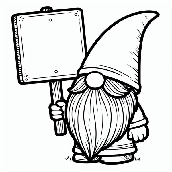 Cute Garden Gnome With Sign - Etsy Cute Garden Gnome With Sign - Etsy