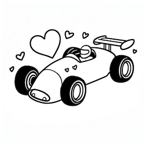 Race Car With Heart SVG Race Car Outline Cricut Silhouette Cut File ...