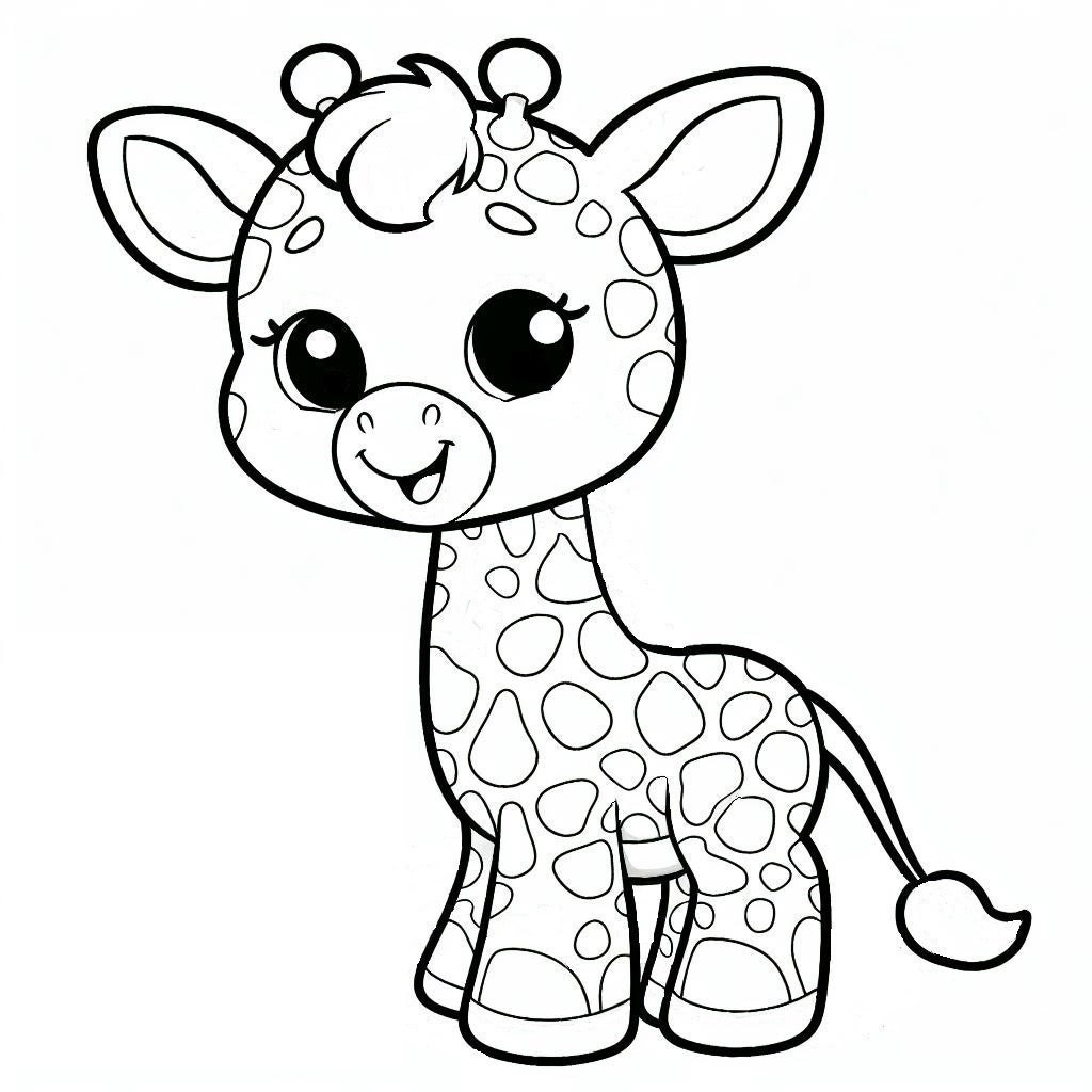 Cute Giraffe SVG Baby Giraffe Outline Cricut Silhouette Cut File Cute ...