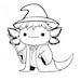 Harry Potl and Friends Cute Axolotl Magic Wizard Svg, Outline Svg Files ...
