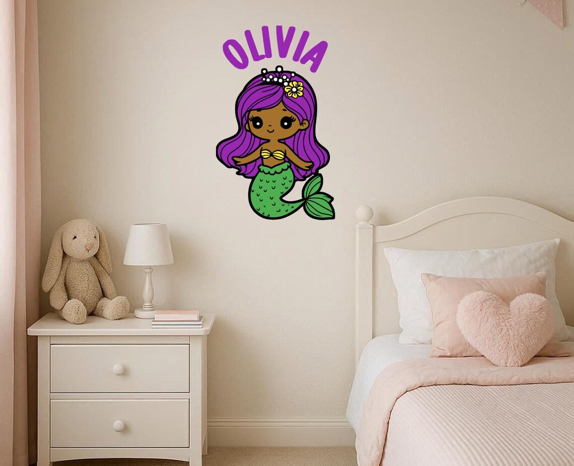 Cute Mermaid Layered SVG, Outline Layered Svg, Cricut Silhouette Laser ...