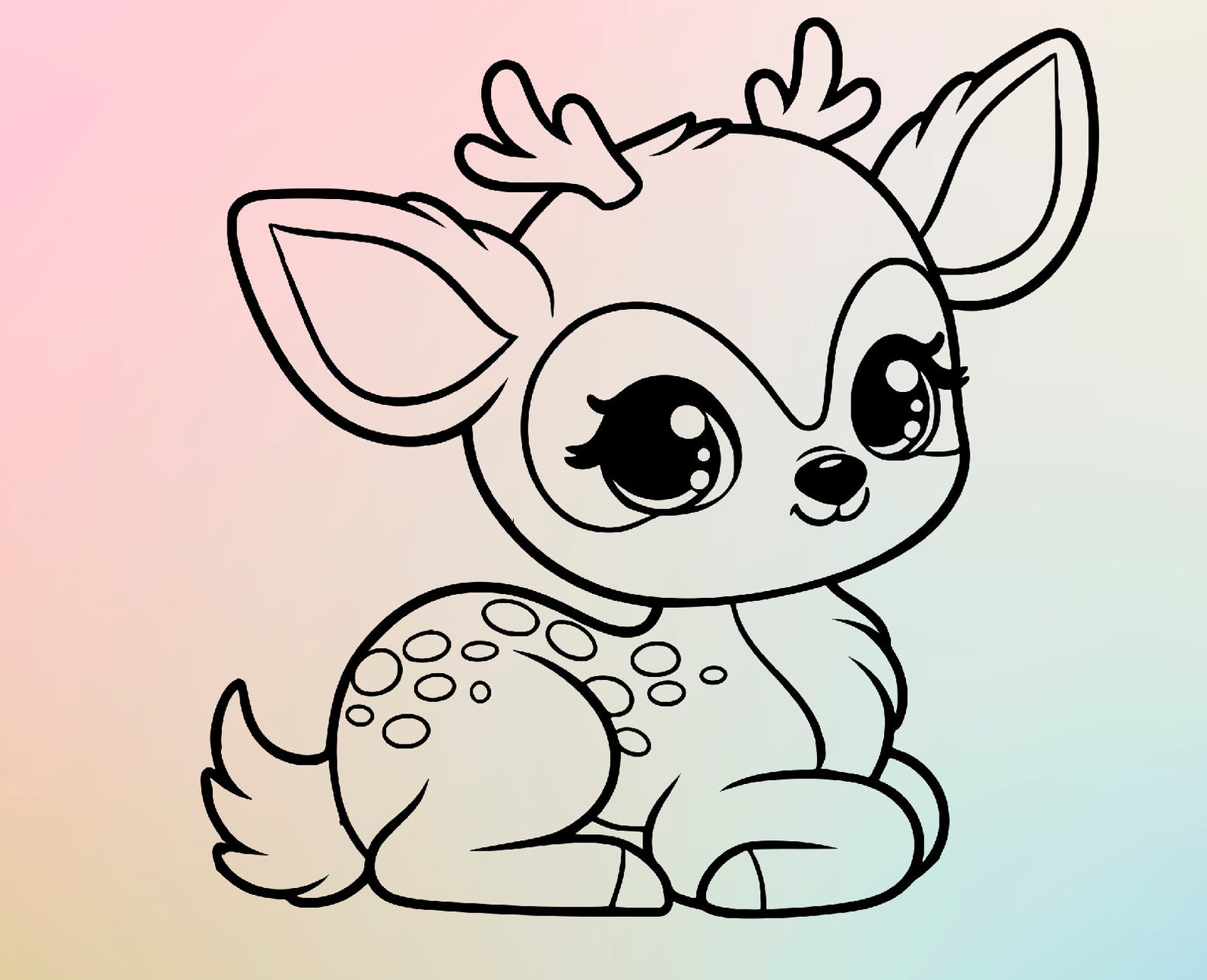 Cute Baby Deer SVG, Fawn Outline Cut File (digital Download) - Etsy