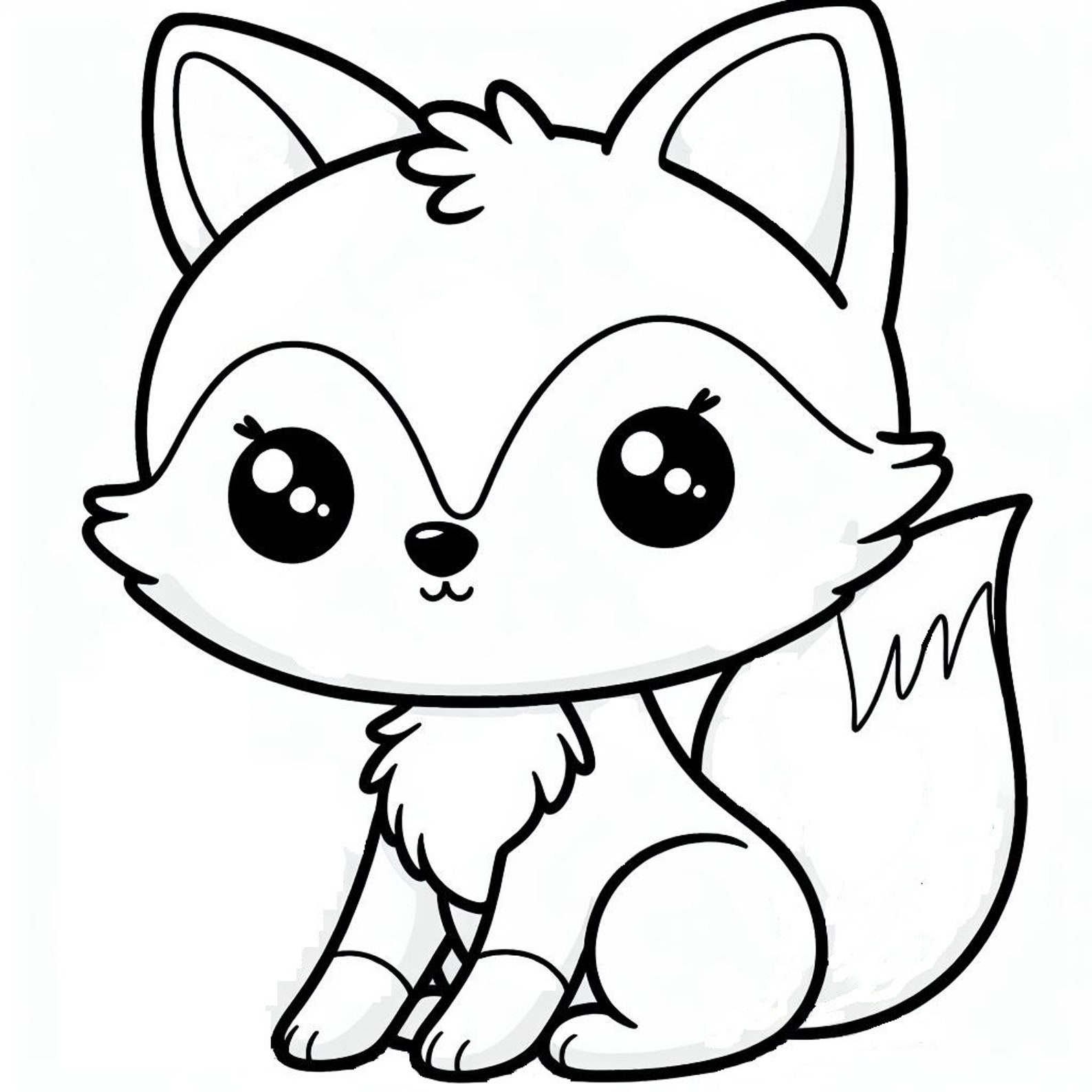 Cute Little Fox Kit SVG Baby Fox Outline Cricut Silhouette Cut File ...