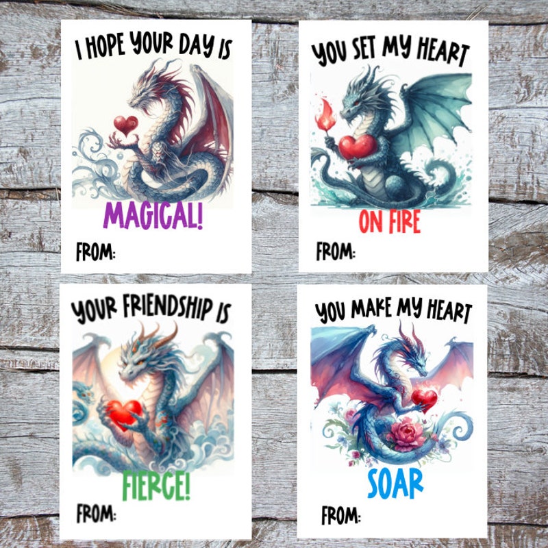 Dragon Valentines - Etsy