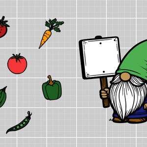 Garden Gnome With Sign SVG, Cricut Silhouette Cut File - Etsy