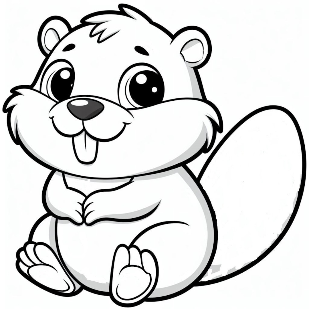 Beaver With SVG Baby Beaver Outline Cricut Silhouette Cut File Baby ...