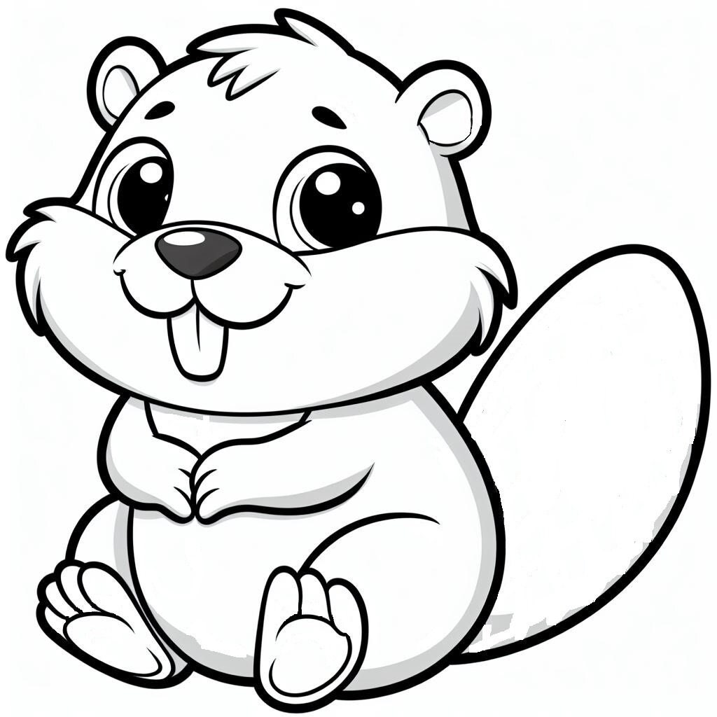 Beaver With SVG Baby Beaver Outline Cricut Silhouette Cut File Baby ...