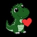 T-rex Holding Heart Valentine SVG Baby Dinosaur Outline Cricut ...