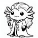 Harry Potl and Friends Cute Axolotl Magic Wizard Svg, Outline Svg Files ...