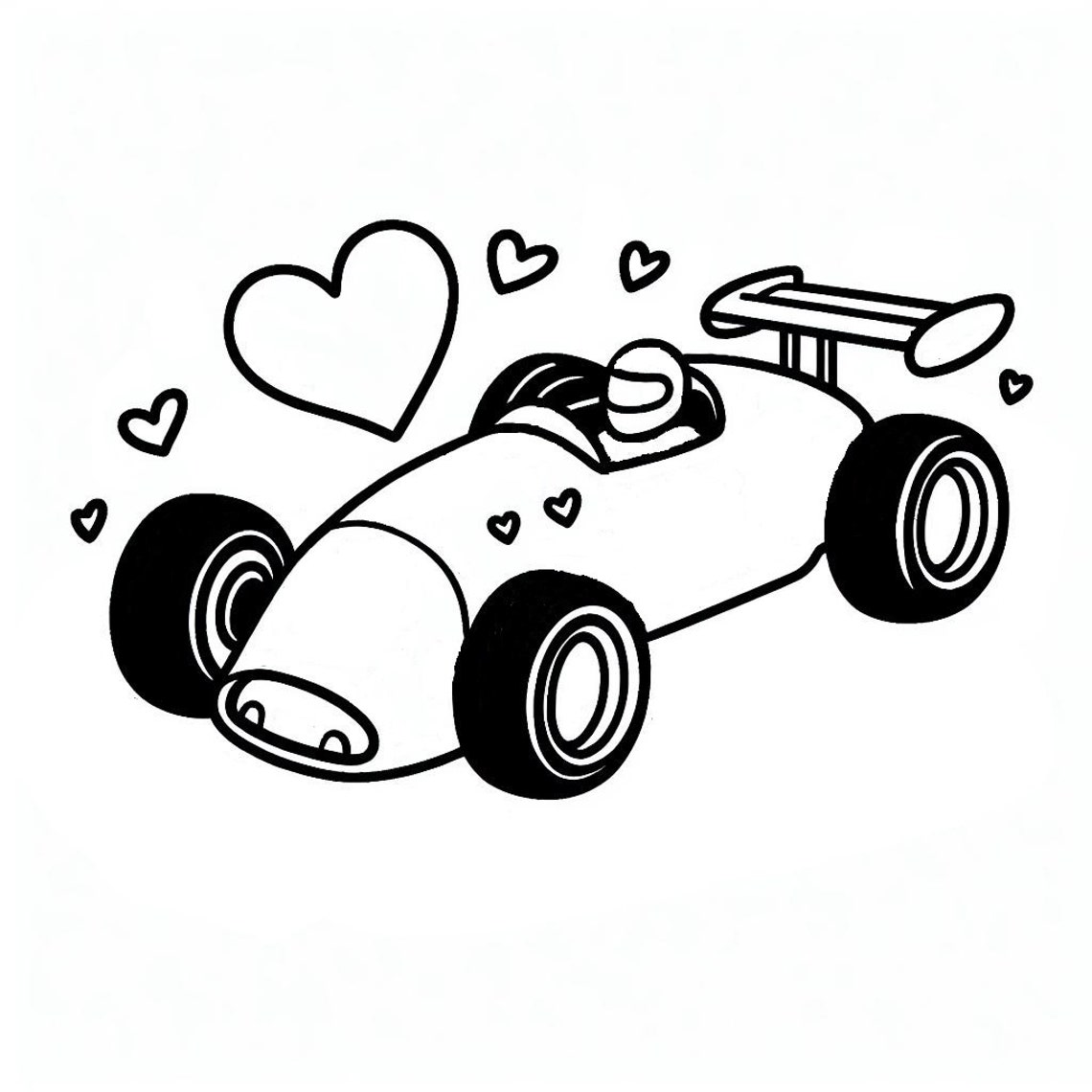 Race Car With Heart SVG Race Car Outline Cricut Silhouette Cut File ...