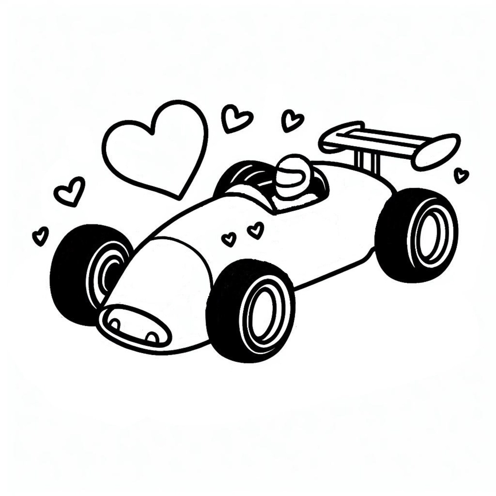Race Car With Heart SVG Race Car Outline Cricut Silhouette Cut File ...