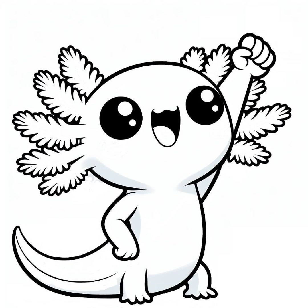 Cute Axolotl Outline SVG, Triumphant Pose (digital Download) - Etsy