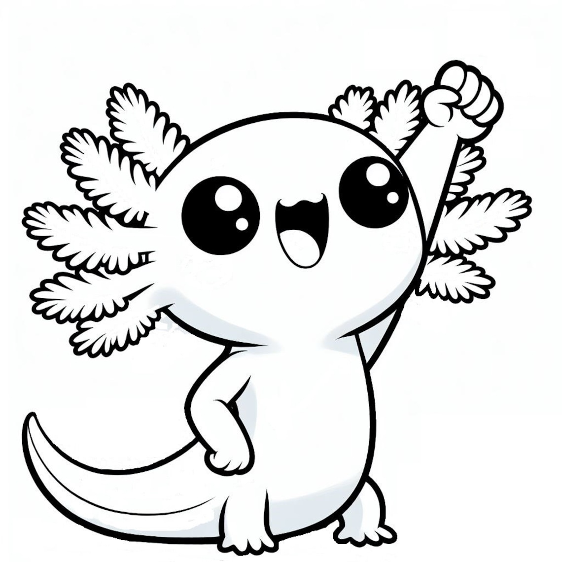 Cute Axolotl Outline SVG, Triumphant Pose (digital Download) - Etsy