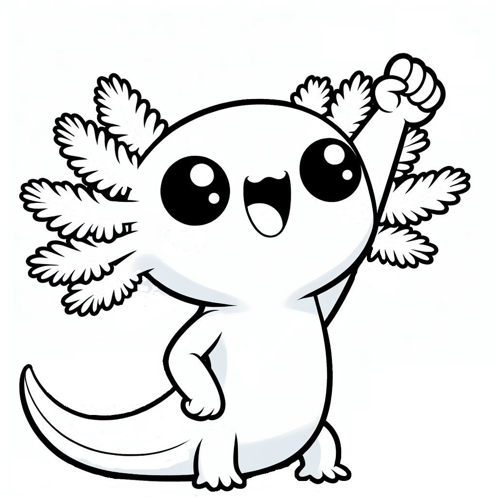 Cute Axolotl Outline SVG, Triumphant Pose (digital Download) - Etsy