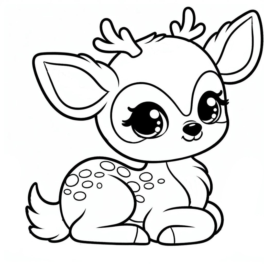 Deer Fawn With SVG Baby Deer Outline Cricut Silhouette Cut File Baby ...
